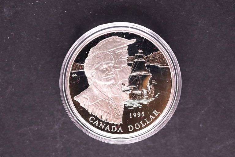 1995 Canadian $1 Hudson's Bay Company 325th Anniv Proof Silver Dollar ...