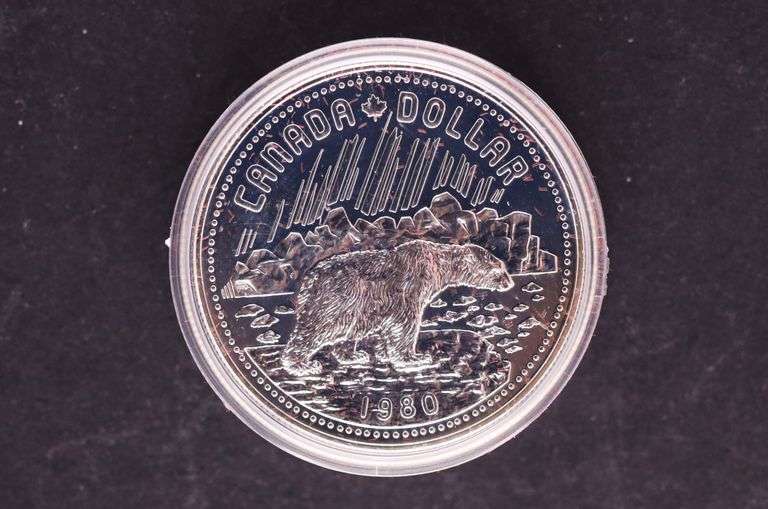 1980 Canadian $1 Arctic Territories Centennial Specimen Silver Dollar ...