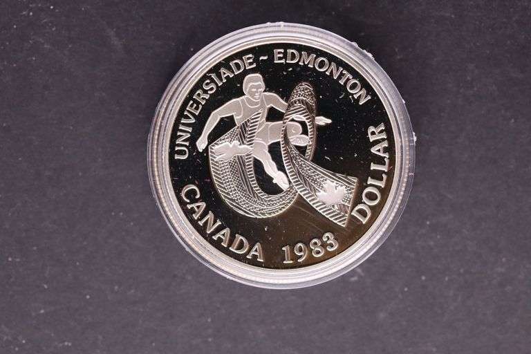 1983 Canadian $1 World University Games in Edmonton Proof Silver Dollar ...