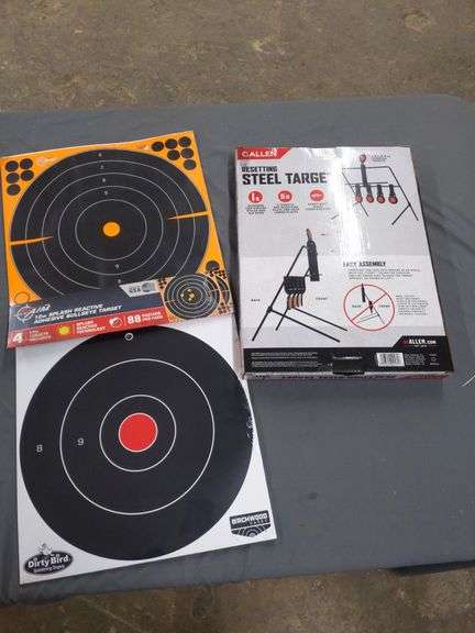 ALLEN RESETTING STEEL TARGET, (2) PACKS OF PAPER BULLSEYE TARGETS - EK ...