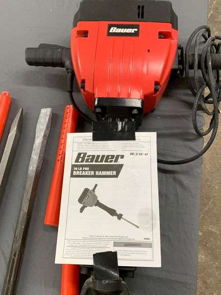 Bauer electric jack hammer with bits Bauer 1633E-B - EK Auctioneers LLC