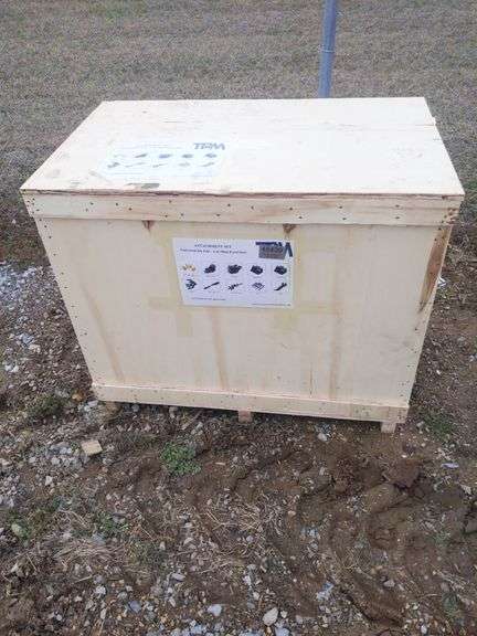 UNUSED CRATE OF TPM MINI EXCAVATOR ATTACHMENTS - EK Auctioneers LLC