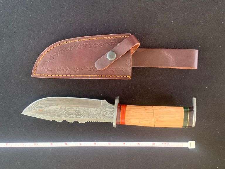 CUSTOM STAINLESS STEEL FIXED BLADE KNIFE WITH BROWN HANDLE - EK ...