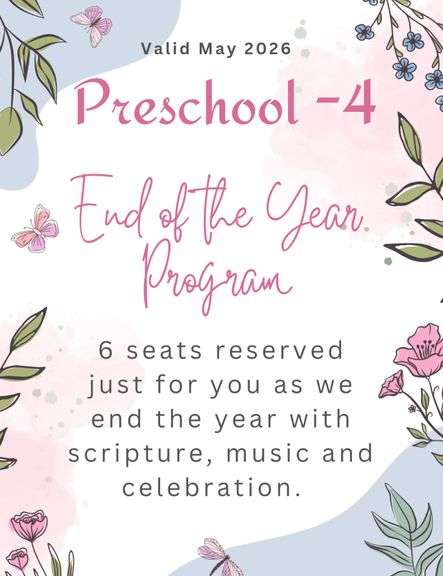 (6) PRE-SCHOOL4 END OF YEAR PROGRAM VIP SEATING - EK Auctioneers LLC