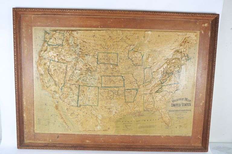 Relief Map of the United States - ATL Auctions