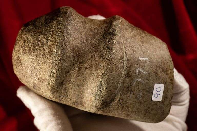 A 4-5/8" Raised Ridge Three-Quarter Grooved Axe with Fluted Base - Evan ...