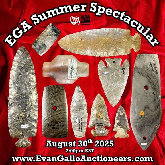EGA Summer Spectacular Indian Artifact Online Auction - Evan Gallo Auctioneers LLC