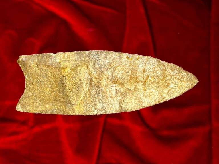 A Rare and Fine 3-3/4" Quartz Clovis Point - Evan Gallo Auctioneers LLC