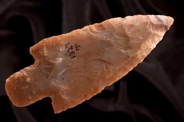 An Outstanding 4 1/2" Adena Point made from Translucent Flint Ridge ...