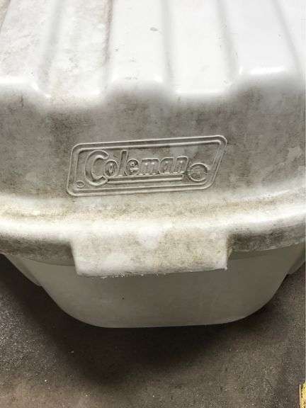 Coleman dock box full of floats - Auction Services LTD