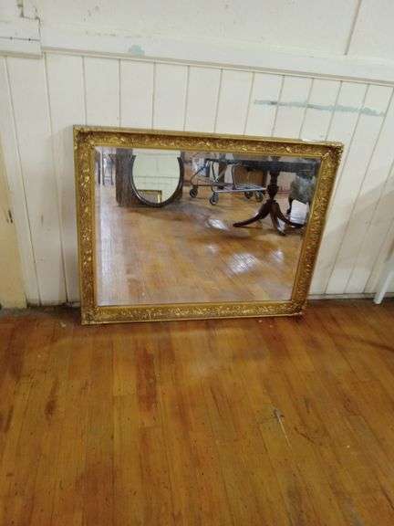 gold frame beveled mirror - Auction Services LTD