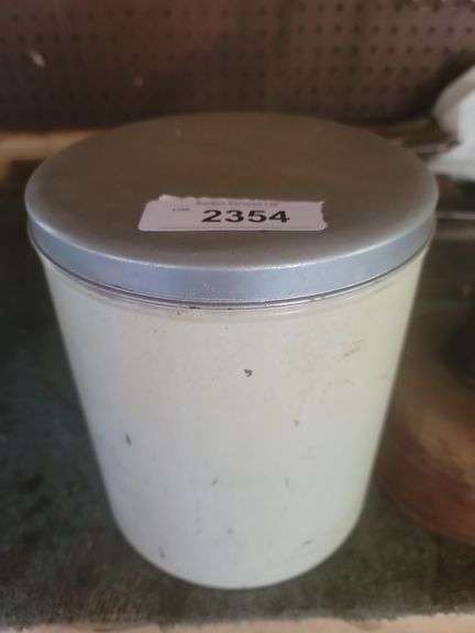 White container and Smudge pots - Auction Services LTD