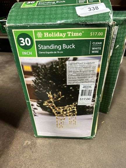 Standing Buck Holiday Lights - Auction Services LTD