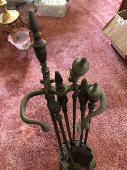 Vintage Brass Fireplace Tools - Auction Services LTD