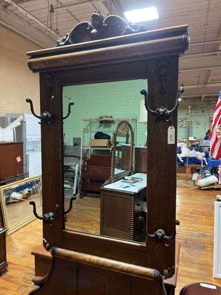 Antique hall tree - Auction Services LTD