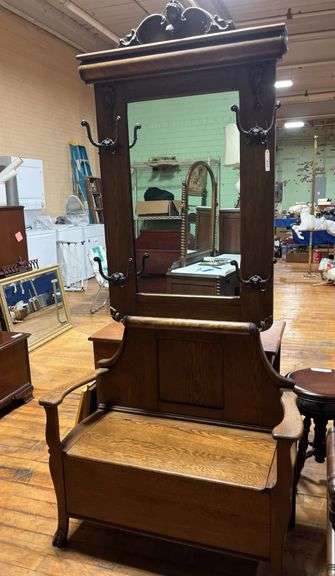 Antique hall tree - Auction Services LTD