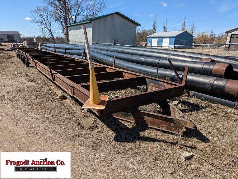 Trailer made for hauling 80’ Tubes, Made From Mobile Home Frames, Tires ...