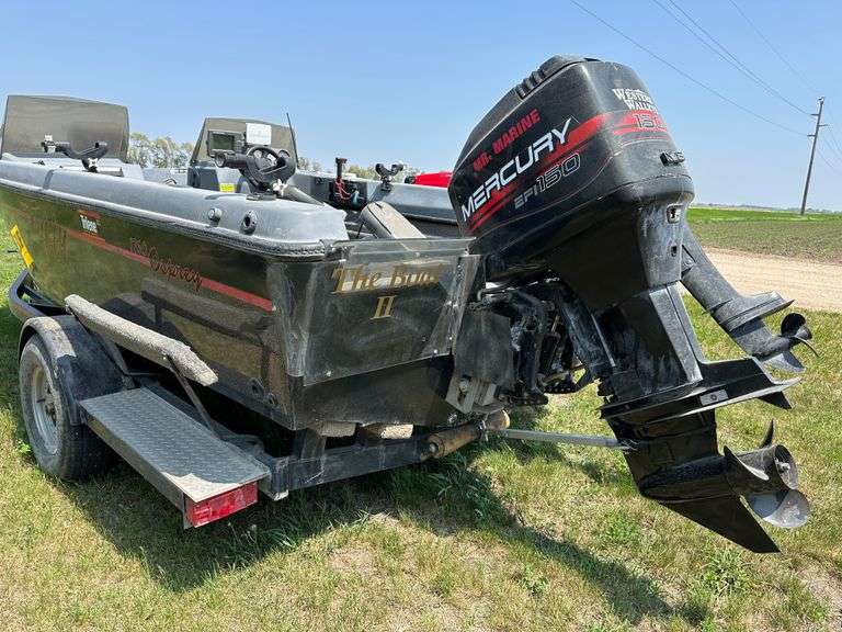 1997 Tuffy 17.5’ Boat, 150hp Mercury Engine with 9.9hp Kicker, Minnkota ...