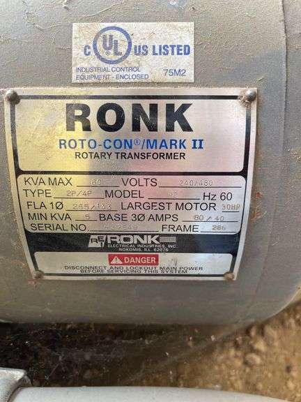 Ronk Roto-Con/Mark II Phase Converter - Fragodt Auction and Real Estate LLC
