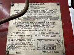 Clean Burn Model CB90 AH Waste Oil Furnace with 250 Gallon Storage Tank ...