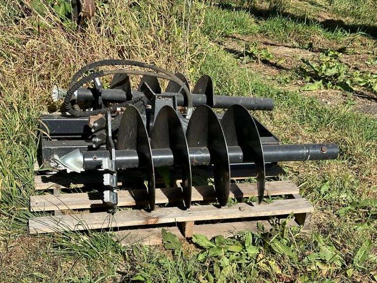 JCT Skid Steer Mounted Post Hole Auger with 12” and 18” Bit, with Hoses ...