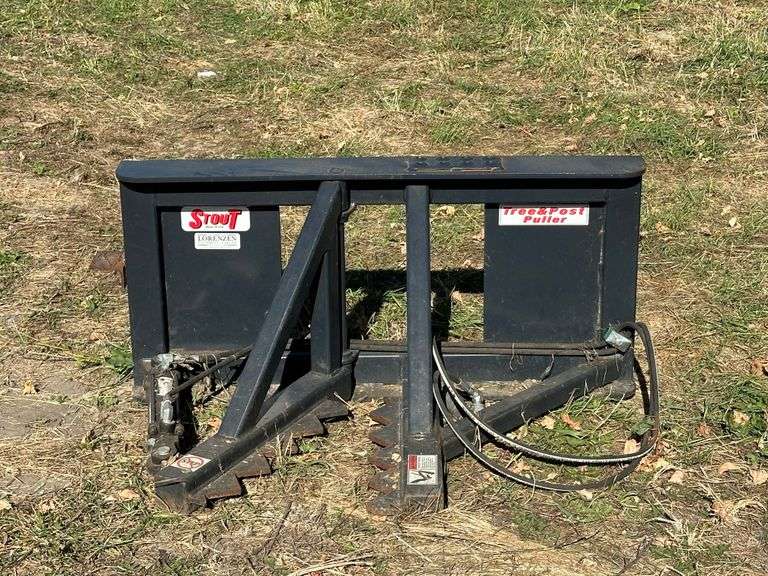 Stout Skid Loader Mounted Tree/Post Puller, With Hoses and Ends ...