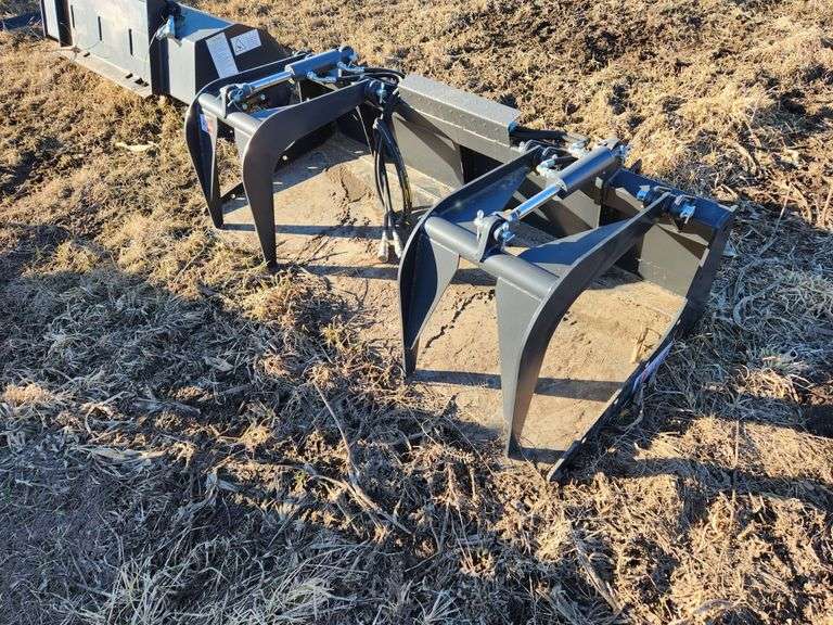 JCT Flat Bottom Grapple Bucket, 72” Wide with Hoses and Ends, Skid ...