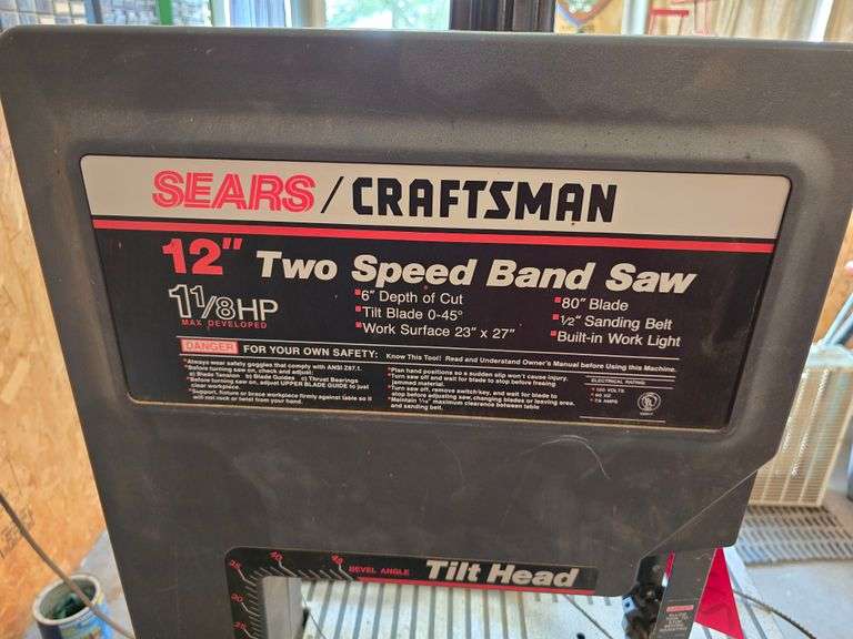 Craftsman 12” 2-Speed Band Saw - Fragodt Auction and Real Estate LLC