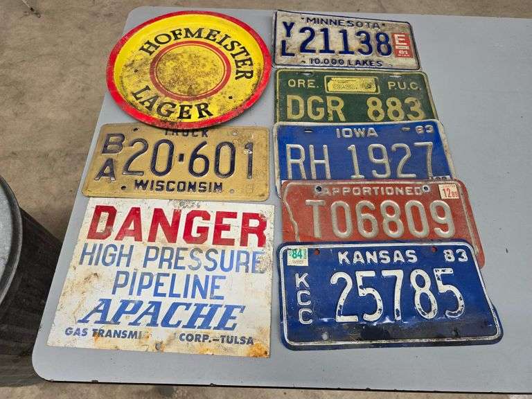 Misc License Plates and Metal Advertising Plate - Fragodt Auction and ...