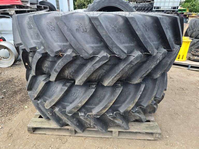 (2) 580/85R42 Alliance Agri-Traction on Silver Step up Rims, 42-38, off ...