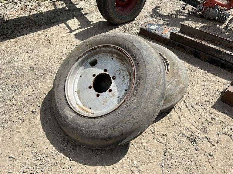 (2) 7.5-20 Goodyear Single Rib Tires on Rims, 6 Ply, Buying All for One ...