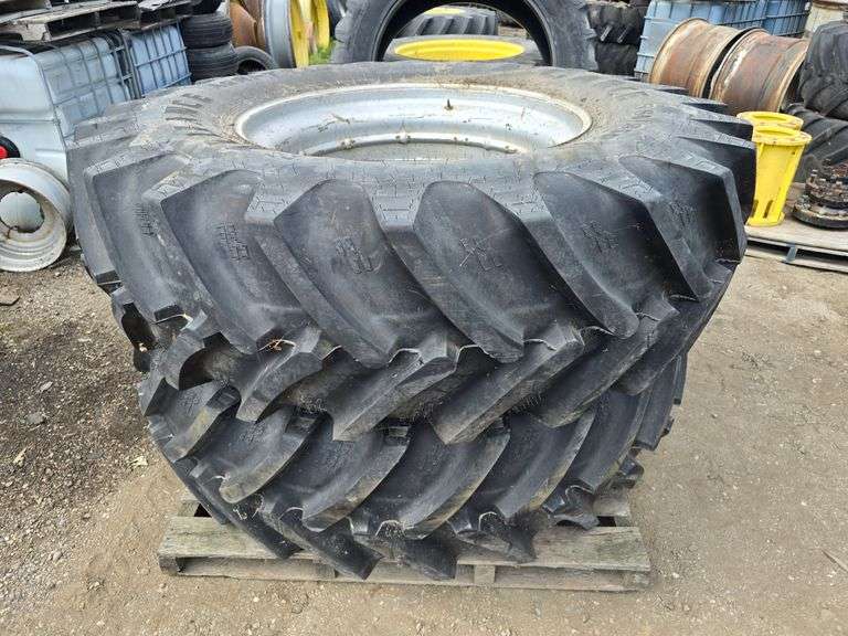 (2) 580/85R42 Alliance Agri-Traction on Silver Step up Rims, 42-38, off ...