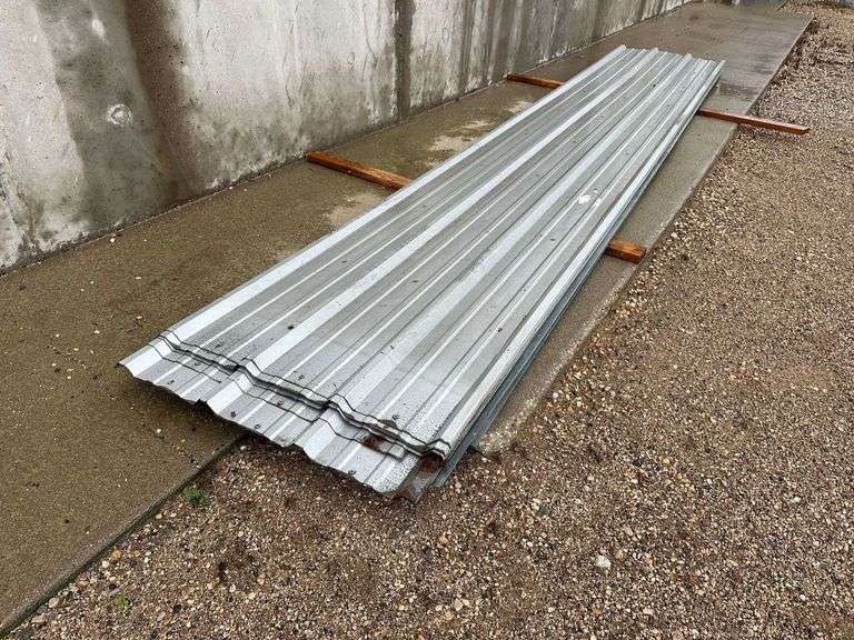 (12) Sheets of Metal Roofing (Used), Approx 18’ Long, Buying All for ...