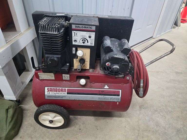 Sanborn Magna Force 3hp Air Compressor, 22 Gallon Tank, with Hose ...