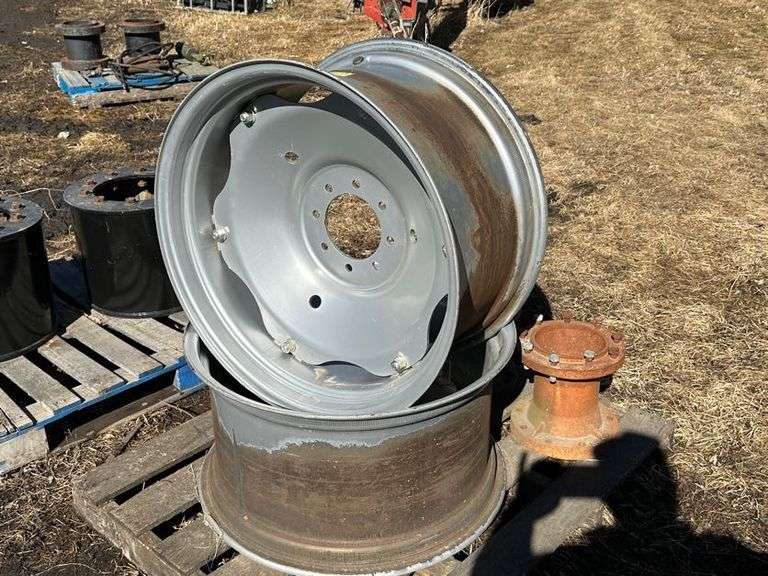 (2) 28 x 15 Standard 8 Hole Rims for 16.9 x 28 Tires - Fragodt Auction ...
