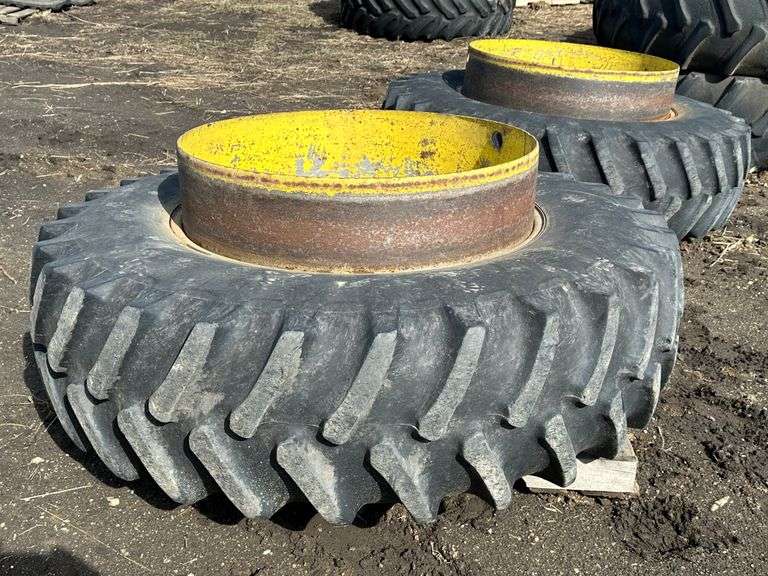 (2) 18.4R38 Firestone Tires with Band Duals and Hardware - Fragodt ...
