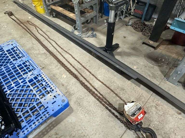 JET 3 Ton Chain Hoist, Hook Reach 12’, Control Chain Length 9’, Good ...