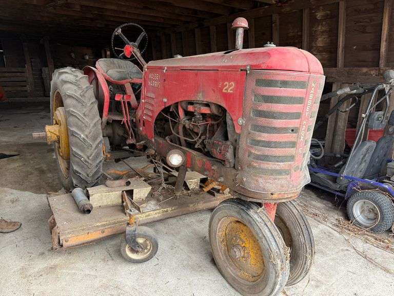 Massey-Harris Model 22 Tractor, Narrow Front, With Woods 6’ Belly Mower ...