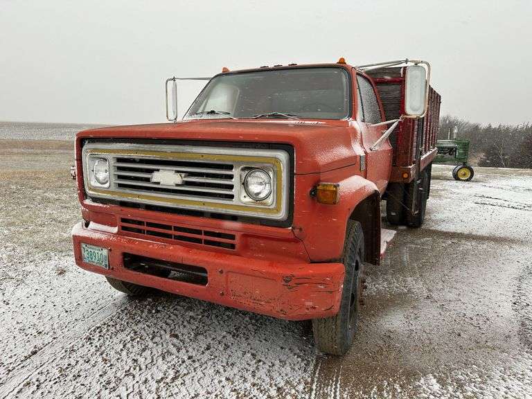 1973 Chevrolet C60 Single Axle Grain Truck, 14’ Box with Hoist, Plumbed ...