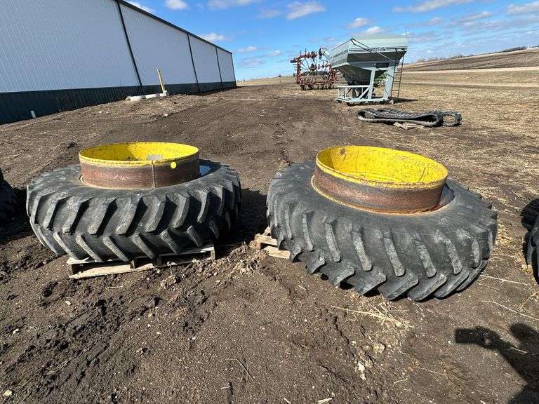 (2) 18.4R38 Firestone Tires with Band Duals and Hardware - Fragodt ...