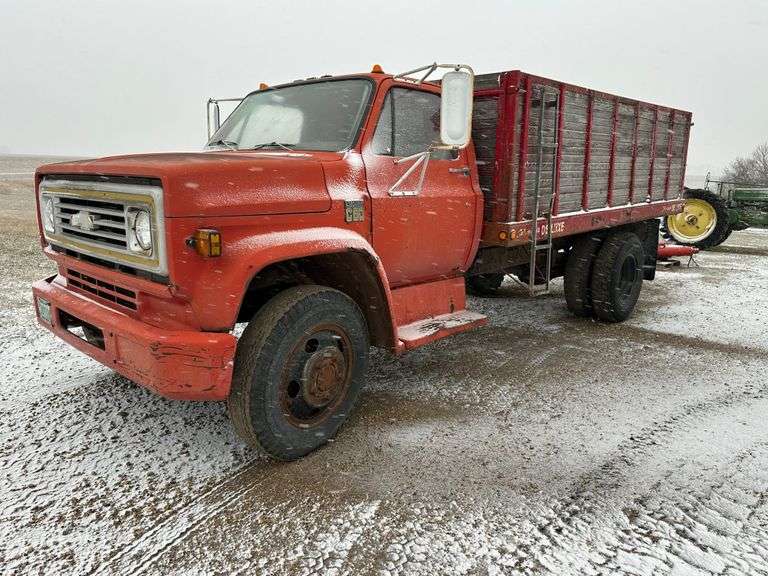 1973 Chevrolet C60 Single Axle Grain Truck, 14’ Box with Hoist, Plumbed ...