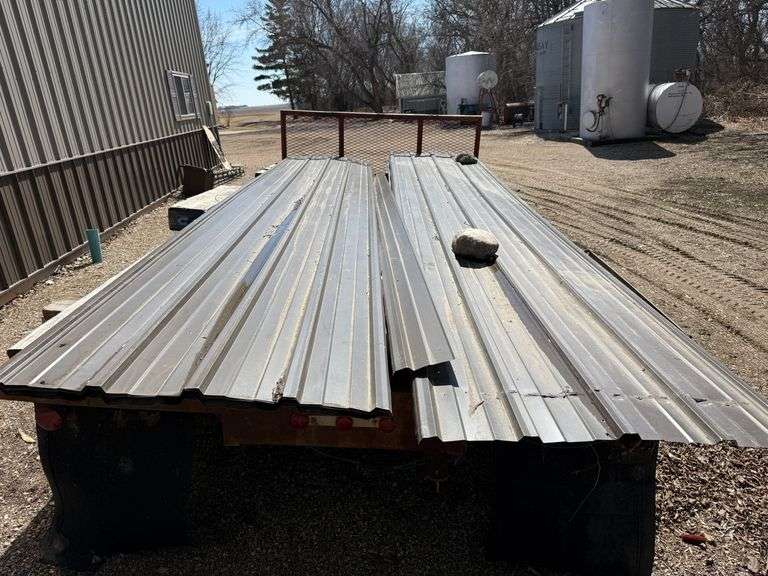(14) Used Sheet of 17’8”x38” Ribbed Metal, Came off a shed damaged in ...