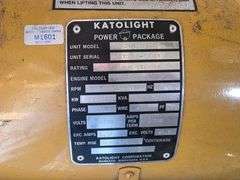 Katolight Standby Generator, 6 Cylinder White Diesel Engine, 60KW, 3 ...