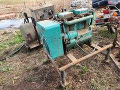 Onan Engine, 4 Cylinder Diesel, Turns Over, Unknown Working Condition ...