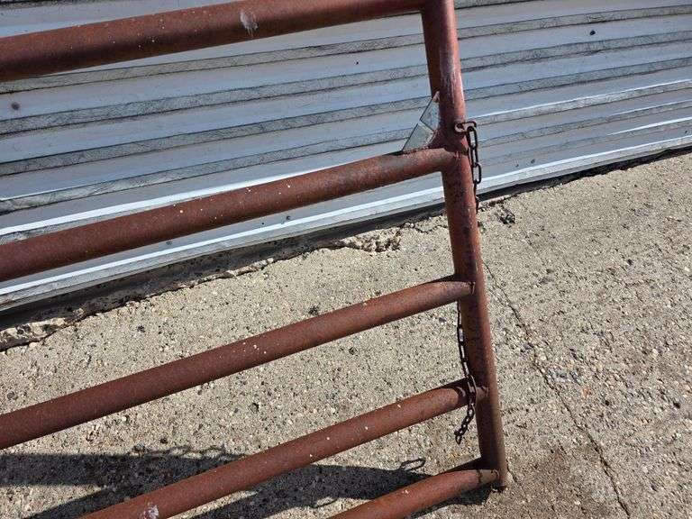 16’ Cattle Gate with Hinges and Chain - Fragodt Auction and Real Estate LLC