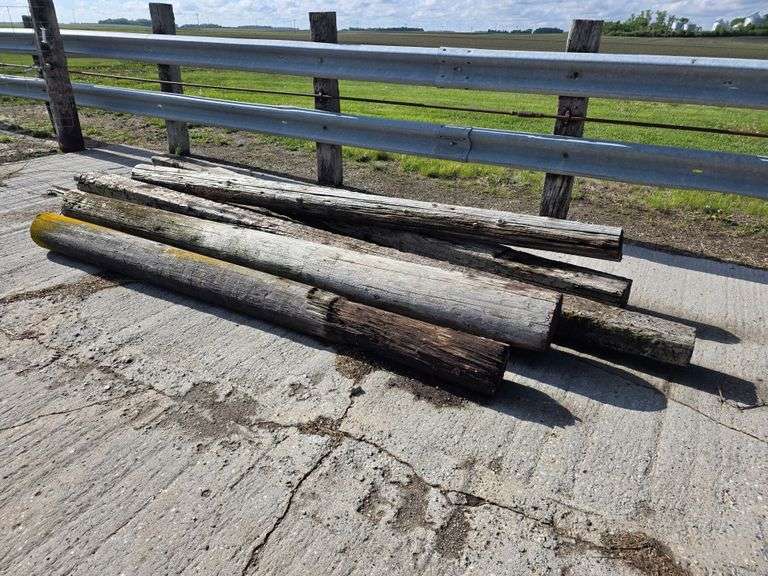 Misc Wooden Posts, Both Telephone Pole and RR Ties - Fragodt Auction and Real Estate LLC