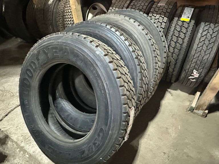 (4) 285/75R24.5 New Recap Tires, Goodyear Casings - Fragodt Auction and ...