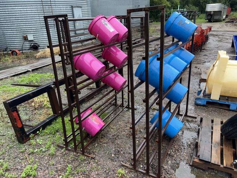 (2) Metal Racks, with Pails, Buying All for One Money - Fragodt Auction ...