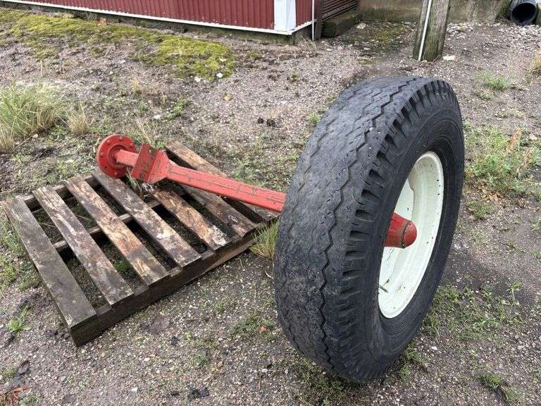 Axle with Wheel, 8 Bolt, 9.00-20 Tires - Fragodt Auction and Real ...