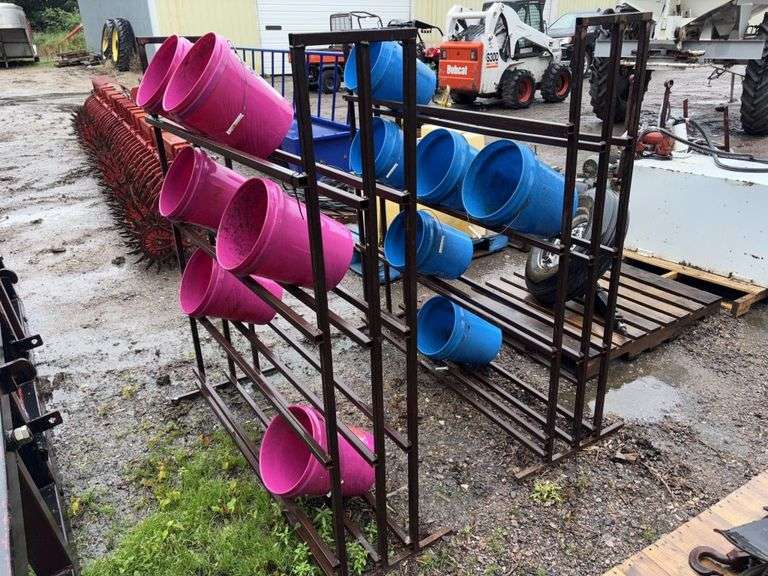 (2) Metal Racks, with Pails, Buying All for One Money - Fragodt Auction ...